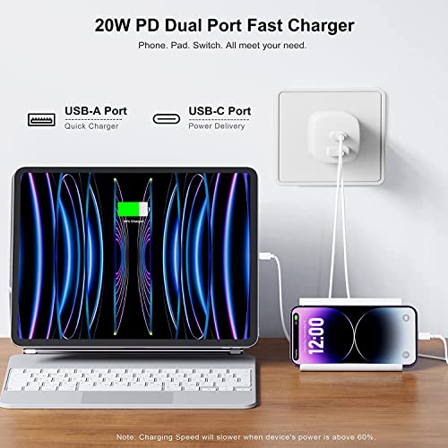 iPhone 14 13 Fast Charger Kit, PD 20W USB C Wall Charger Block + 20W Car Charger Adapter with 2Pack [Apple MFi Certified] 6ft Lightning Cable Fast Charging for iPhone 14 13 12 11 Pro Max Mini/iPad