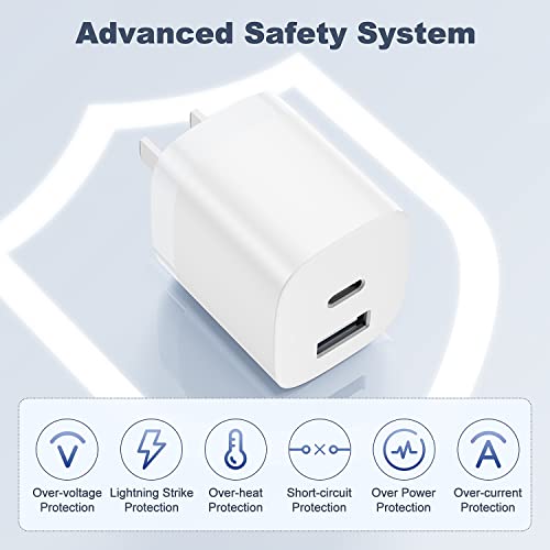 iPhone 14 13 Fast Charger Kit, PD 20W USB C Wall Charger Block + 20W Car Charger Adapter with 2Pack [Apple MFi Certified] 6ft Lightning Cable Fast Charging for iPhone 14 13 12 11 Pro Max Mini/iPad