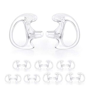 zeadio earmould earpiece earbud earplug for two-way radio coil tube audio kits (clear, pair of 8)