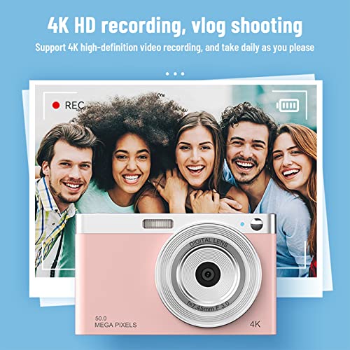 LADIGASU Portable Digital Camera 1080P Video Camera 50 Megapixels 16X Digital Zoom 2.88 Inch Screen 50MP Rechargeable Point and Shoot Camera Gifts for The Seniors,Teenagers,Children