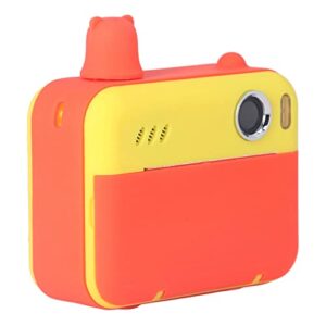 kids printing camera, print camera 2.4 inch usb port 1000mah battery lcd screen for travel yellow