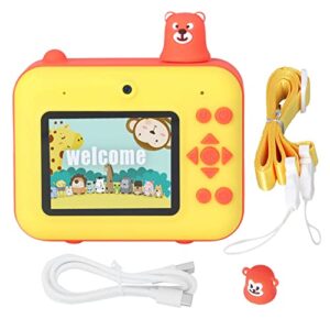 Kids Printing Camera, Print Camera 2.4 Inch USB Port 1000mAh Battery LCD Screen for Travel Yellow