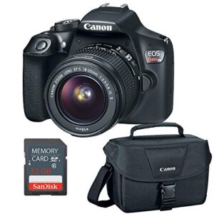 canon eos rebel t6 dslr camera w/ef-s 18-55mm, 32gb sd card & camera bag (renewed)