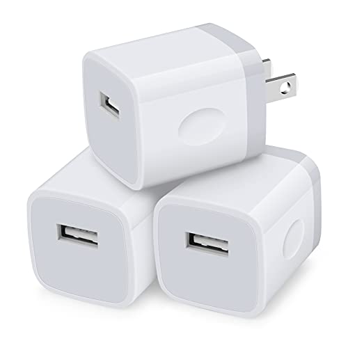 Charging Blocks for iPhone, Charger Box Sicodo 3Pack Plug in Phone Charger One Port USB Power Adapter Cell Phone Brick Charging Cube for iPhone 14 13 12 SE 11 X,Samsung Galaxy S22 A13 5G S21 FE 21 S20