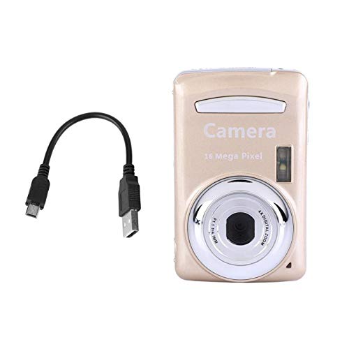 01 Digital Camera Recorder, Vlogging Camera 2MP 720P 30FPS HD Mini Digital Video Camera for Beginner for Teens Kids for Outdoor(Golden)