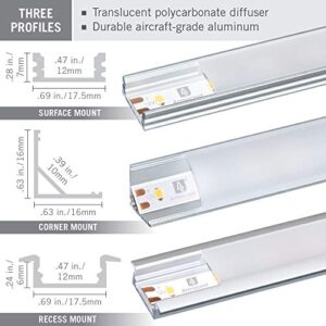 Armacost Lighting 960050 Surface Channel Mount with Diffuser, Aluminum