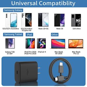 45W USB-C Charger, Fast Charger Type C Adapter for Samsung Galaxy S23 S22 Ultra/S22/S22 Plus/Note 10/10+/20/S20/S21, Galaxy Tab S7/S7+/S8/S8+/S8 Ultra with 5FT Cable C-to-C