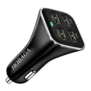 usb car charger adapter, qc 3.0 fast car charger, 4-port multi 9.6 amp 48w rapid car charger compatible with iphone 13/12/11 pro max, samsung galaxy s20 ultra/note20, lg, pixel and more.