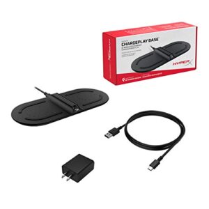 HyperX Chargeplay Base - Qi Wireless Charger, Qi Certified, Dual Wireless Charging Pads Charge Up to Two Devices, Battery Indicators, AC Wall Adapter, Compatible with Qi-Enabled Devices, HX-CPBS-A