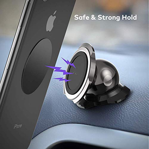 Mount Metal Plate（8Pack） for Magnetic Car Mount Phone Holder with Full Adhesive for Phone Magnet, Magnetic Mount, Car Mount Magnet-8X Round (Black)