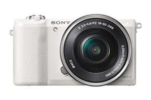 sony a5100 16-50mm mirrorless digital camera with 3-inch flip up lcd (white)