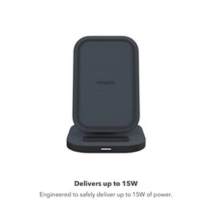 mophie Universal Wireless Charging Stand - 15 Watt Fast Charging for Qi-Cerified Phones Like Samsung Galaxy, Google Pixel, Apple iPhone 11 (Pro, Pro Max), iPhone XR/XS/SE, iPhone 8 - Black