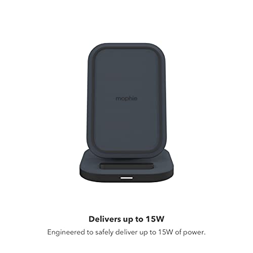 mophie Universal Wireless Charging Stand - 15 Watt Fast Charging for Qi-Cerified Phones Like Samsung Galaxy, Google Pixel, Apple iPhone 11 (Pro, Pro Max), iPhone XR/XS/SE, iPhone 8 - Black