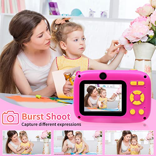 Kids Camera-Camera for Kids with Time-Lapse Photography, 40MP Dual Selfie Kids Digital Camera for Girls Boys 3-12 Year, 1080P HD Video Cameras Christmas Birthday Gift with 32GB SD Card, Card Reader