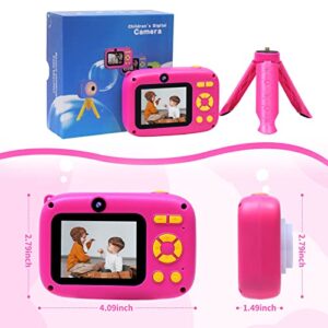 Kids Camera-Camera for Kids with Time-Lapse Photography, 40MP Dual Selfie Kids Digital Camera for Girls Boys 3-12 Year, 1080P HD Video Cameras Christmas Birthday Gift with 32GB SD Card, Card Reader