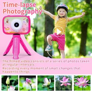 Kids Camera-Camera for Kids with Time-Lapse Photography, 40MP Dual Selfie Kids Digital Camera for Girls Boys 3-12 Year, 1080P HD Video Cameras Christmas Birthday Gift with 32GB SD Card, Card Reader