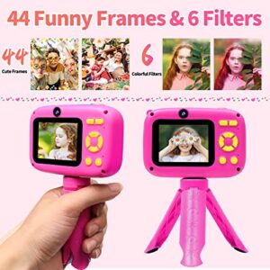 Kids Camera-Camera for Kids with Time-Lapse Photography, 40MP Dual Selfie Kids Digital Camera for Girls Boys 3-12 Year, 1080P HD Video Cameras Christmas Birthday Gift with 32GB SD Card, Card Reader