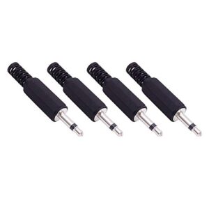 fancasee 4 pack 3.5mm replacement repair plug jack ts 2 pole mono male plug 1/8″ 3.5mm solder type diy audio cable connector for audio cable repair