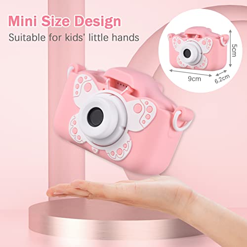 Andoer X7 Mini Kids Digital Camera 1080P for 20MP Dual Lens 2.0 Inch IPS Screen Built-in Battery with 32GB Memory Card USB Card Reader Neck Strap Birthday for Boys Girls