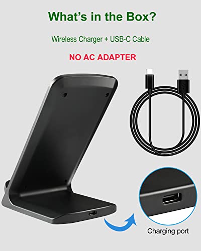 Pixel Wireless Charger Stand, Qi-Certified 10w Fast Wireless Phone Accessories Charging Station for Google Pixel 7 | 7 Pro | 6 | 6 Pro | 5 | 4 XL | 4 | 3XL | 3 | Buds Pro (Black)