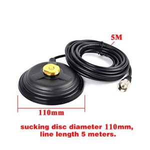 UAYESOK 4.3inch NMO Magnetic Mount,14KG Suction Mobile Radio Antenna Base W/5M RG58 Coaxial Cable PL-259 Plug for Vehicle Truck NMO CB/HF/VHF/UHF Antenna