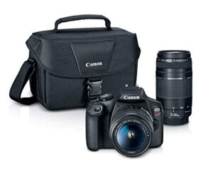 canon eos rebel t7 ef18-55mm + ef 75-300mm double zoom kit (renewed)