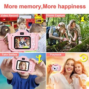 Phankey Kids Camera for Girls, 20MP1080P Digital Camera for Toddler 3 4 5 6 7 8 Year Old with 32GB Card,Soft Silicone Shockproof Case, Great Gift for Girls(Pink)