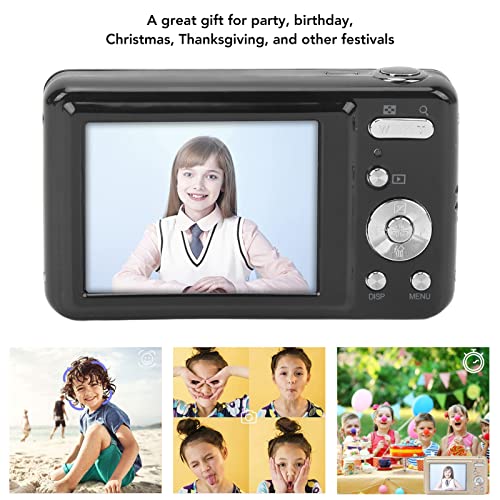 Digital Camera, 2.7in 48MP HD Kids Camera 8X Optical Zoom Compact Portable Mini Cameras, USB Rechargeable Video Camera Supports 32GB Card for Students, Teens, Kids Black