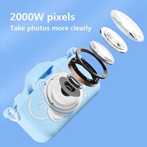 HADST New Cat Cartoon Children's Camera Front and Rear Double Lens 20 Million Selfie Camera Parent-Child Gift Camera Christmas Puzzle Gift