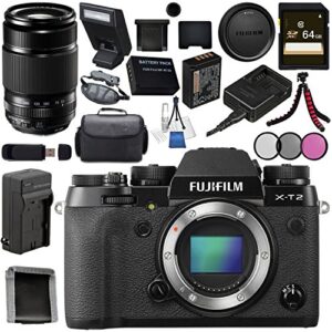 fujifilm x-t2 mirrorless digital camera (body only) 16519247 + fujifilm xf 55-200mm f/3.5-4.8 r lm ois lens 16384941 bundle