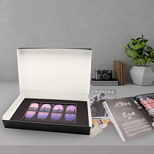 Lineco, 16x20x3 Black Museum Archival Storage Box, Drop Front Design. Acid-Free with Metal Edge. Protects Picture Longevity, Organize Photos, Documents, Crafts, DIY.