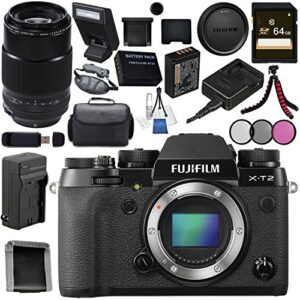 fujifilm x-t2 mirrorless digital camera (body only) 16519247 + fujifilm xf 90mm f/2 r lm wr lens 16463668 bundle