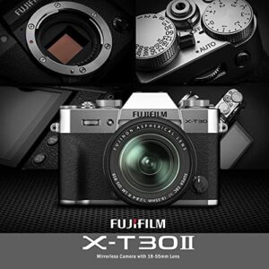 FujiFilm X-T30 II Mirrorless Digital Silver Professional 4K Wi-Fi Camera (16759706) Includes: a XF18-55mm Lens Plus a Basic Accessories Bundle