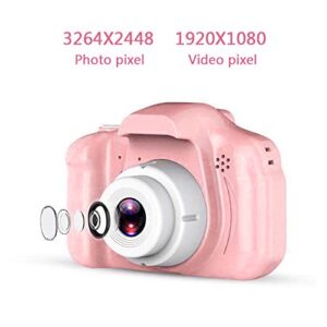 Acuvar Full 1080P Kids Selfie HD Compact Digital Photo and Video Rechargeable Camera with 32GB TF Card & 2" LCD Screen and Micro USB Charging Drop Proof (Pink)