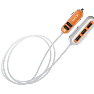 RapidX X5 Car Charger with 5 USB Ports for iPhone and Android - Orange