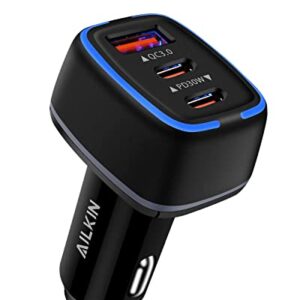 78W USB C Car Charger, Super Fast Charging Cigarette Lighter Adapter, 3 Port Power Delivery Auto Cargador for Samsung Galaxy S22 Ultra, Apple iPhone 14 Pro Max 13, iPad, Google Pixel, Kindle Fire, PS5