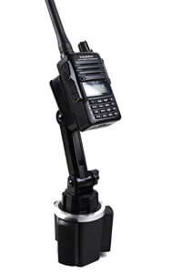 adjustable height cup holder mount for anytone baofeng icom kenwood yaesu handhelds now with mic holder