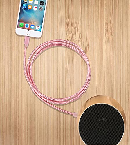 Aux Cord for iPhone, Lightning to 3.5mm Audio Nylon Braided Cable for iPhone 13 12 11 XS XR X 8 7 6 iPad iPod to Car/Home Stereo/Headphone/Speaker, Apple MFi Certified Headphone Jack Adapter (Pink)