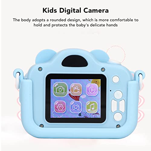 Kids Camera Multifunction Digital Camera Blue Mini Children Cute Cartoon HD Digital Camera Video Recorder with Lanyard