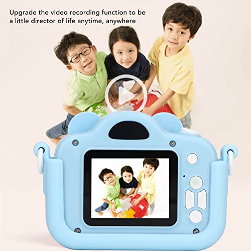 Kids Camera Multifunction Digital Camera Blue Mini Children Cute Cartoon HD Digital Camera Video Recorder with Lanyard