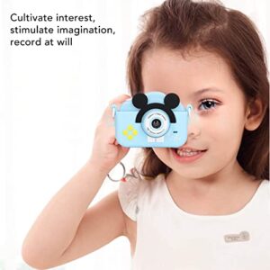 Kids Camera Multifunction Digital Camera Blue Mini Children Cute Cartoon HD Digital Camera Video Recorder with Lanyard