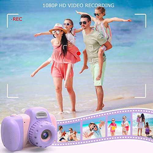 ZaoFePu Kids Camera Toy for Girls&Boys, 2.4inch HD Digital Video Cameras for Toddler, Christmas Birthday Gifts for Age 3-12 Year Old Gift, Share Photos and Videos with 32GB SD Card (Purple)