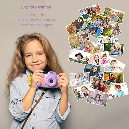 ZaoFePu Kids Camera Toy for Girls&Boys, 2.4inch HD Digital Video Cameras for Toddler, Christmas Birthday Gifts for Age 3-12 Year Old Gift, Share Photos and Videos with 32GB SD Card (Purple)