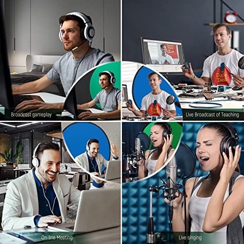 【Updated】 Portable Webcam Background, 110cm Collapsible Green Background 2-in-1 Green and Blue Screen for Video Chats, Zoom, Green Screen for Chair