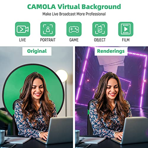 【Updated】 Portable Webcam Background, 110cm Collapsible Green Background 2-in-1 Green and Blue Screen for Video Chats, Zoom, Green Screen for Chair