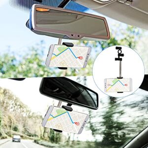 Frienda 360° Rearview Mirror Phone Holder, Universal Car Phone Holder Mount Car Rearview Mirror Mount Phone and GPS Holder, Car Phone Mount Clip Suitable for Most 4-6.1 Inch Mobile Phones (Black)