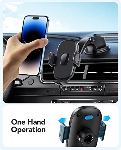 Car Phone Holder, Zethors Phone Mount for Car Dashboard Air Vent Cradle Stable Suction with 360° Flexible, Shockproof 2-in-1 Car Phone Holder Compatible with iPhone 13 Pro Max 12 11, iOS Android Phone