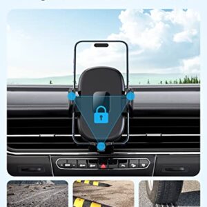 Car Phone Holder, Zethors Phone Mount for Car Dashboard Air Vent Cradle Stable Suction with 360° Flexible, Shockproof 2-in-1 Car Phone Holder Compatible with iPhone 13 Pro Max 12 11, iOS Android Phone