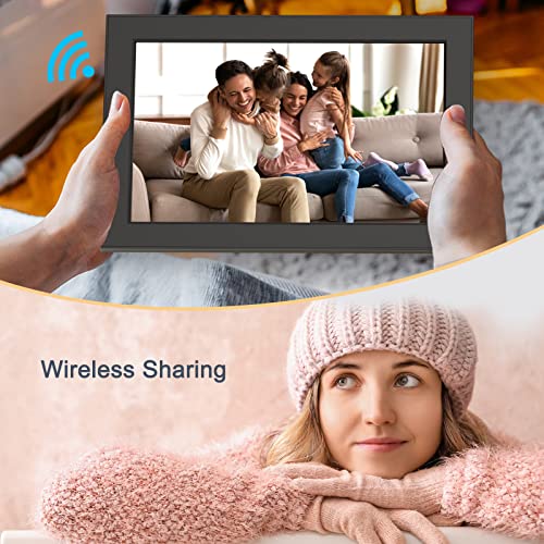 Digital Photo Frame 10.1-Inch WiFi Digital Picture Frame - 1280x800 IPS Touch Screen, 16GB, Auto Rotate, Motion Sensor, Easy Setup to Share Photos/Videos via VPhoto APP - Gift for Family and Friends