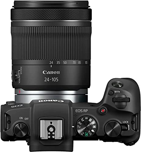 Camera Bundle for Canon EOS RP Mirrorless Camera with RF 24-105mm f/4-7.1 is STM Lens + EF 75-300mm f/4-5.6 III + Shotgun Microphone and Video Kit Accessories (64GB, Flash, and More) (Renewed)